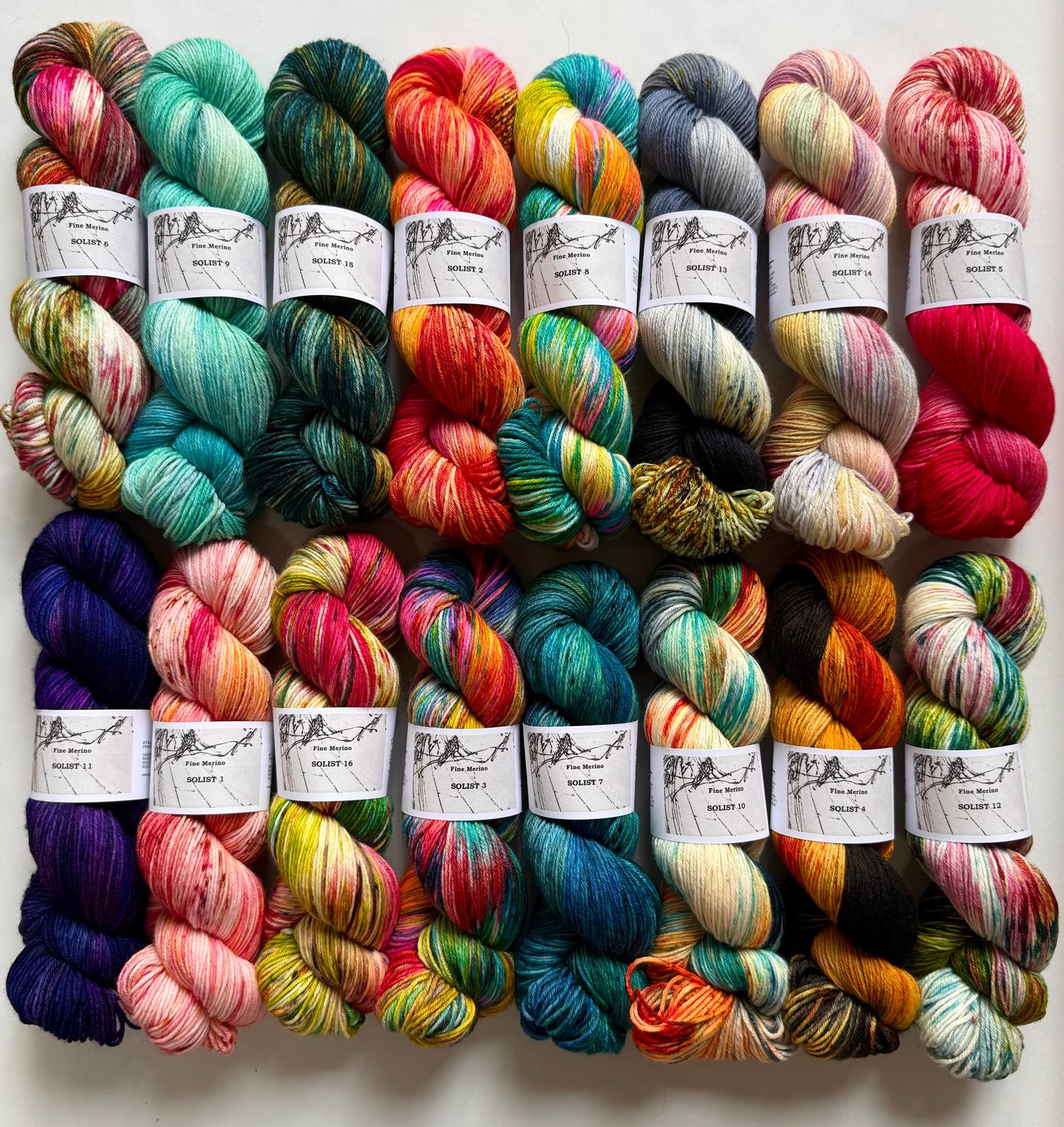 Handgefärbte Merinowolle von Franziska Uhl Sonderedition SOLIST 6-fach ...